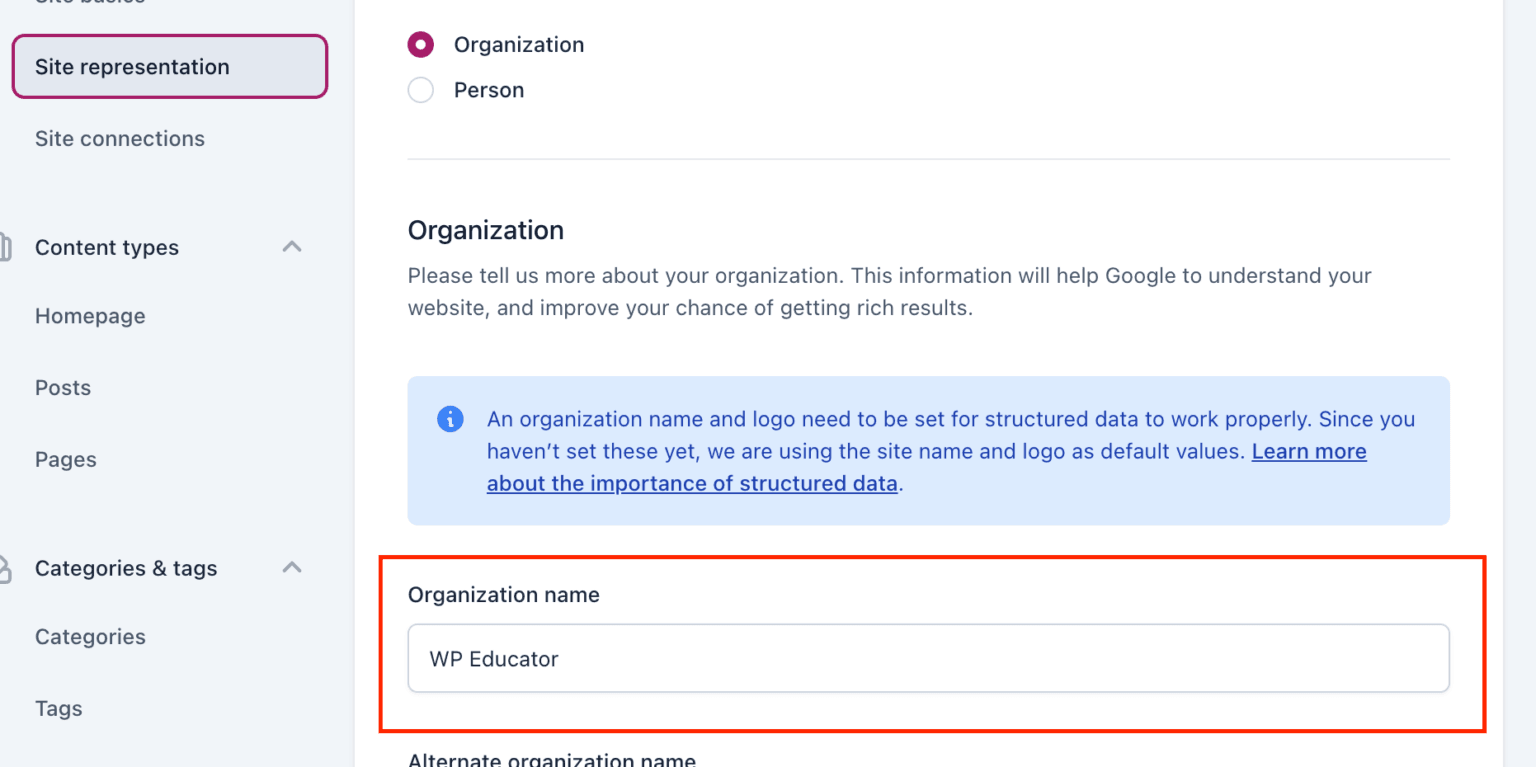 How To Fix a Site Name in Google Search - WP Educator